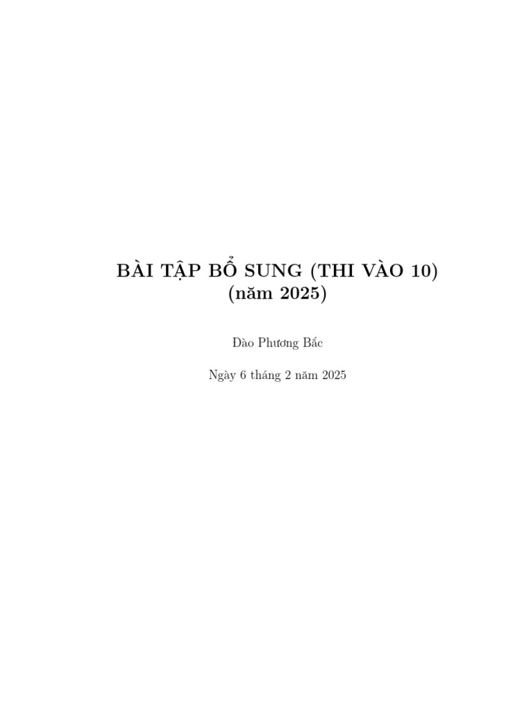 Bai Tap Bo Sung 2025 v2 | PDF
