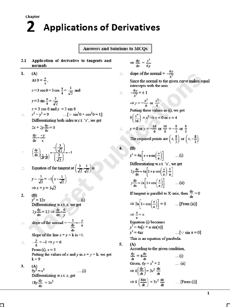 MHT-CET PSP - Maths - Solutions To The Relevant Questions of The ...