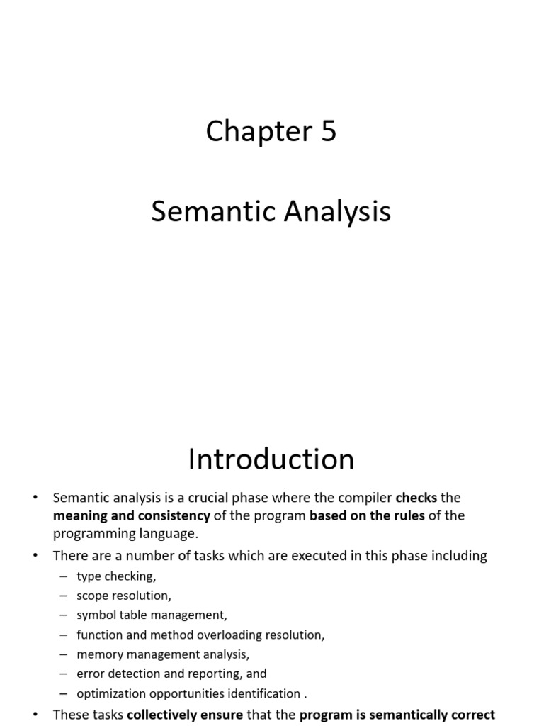 Chapter 5 Semantic Analysis | PDF | Scope (Computer Science) | Data Type