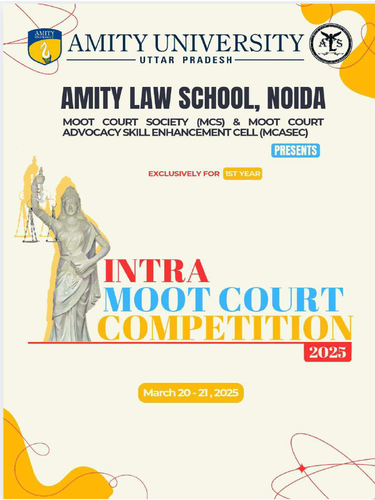 Poster - Intra Moot Court Competition, 2025 | PDF