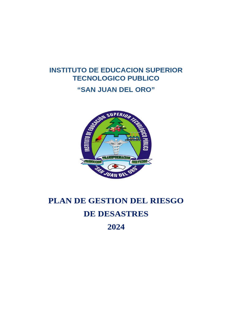 04 FORMATO PLAN GRD IESTP SJO 2024docx | PDF | Radiación | Relámpago