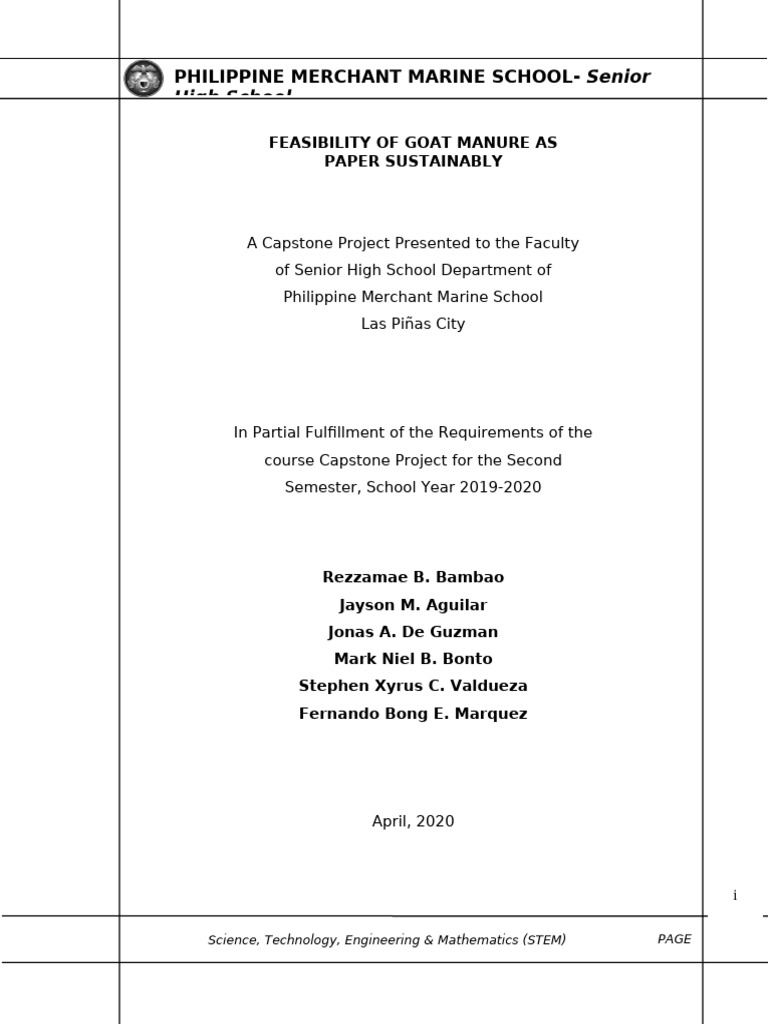 Sample Capstone Project 2 | PDF | Paper | Pulp (Paper)