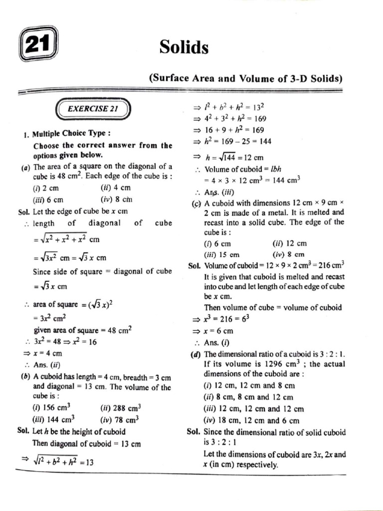 640 - CH 21 Solids - Compressed | PDF | Length | Volume