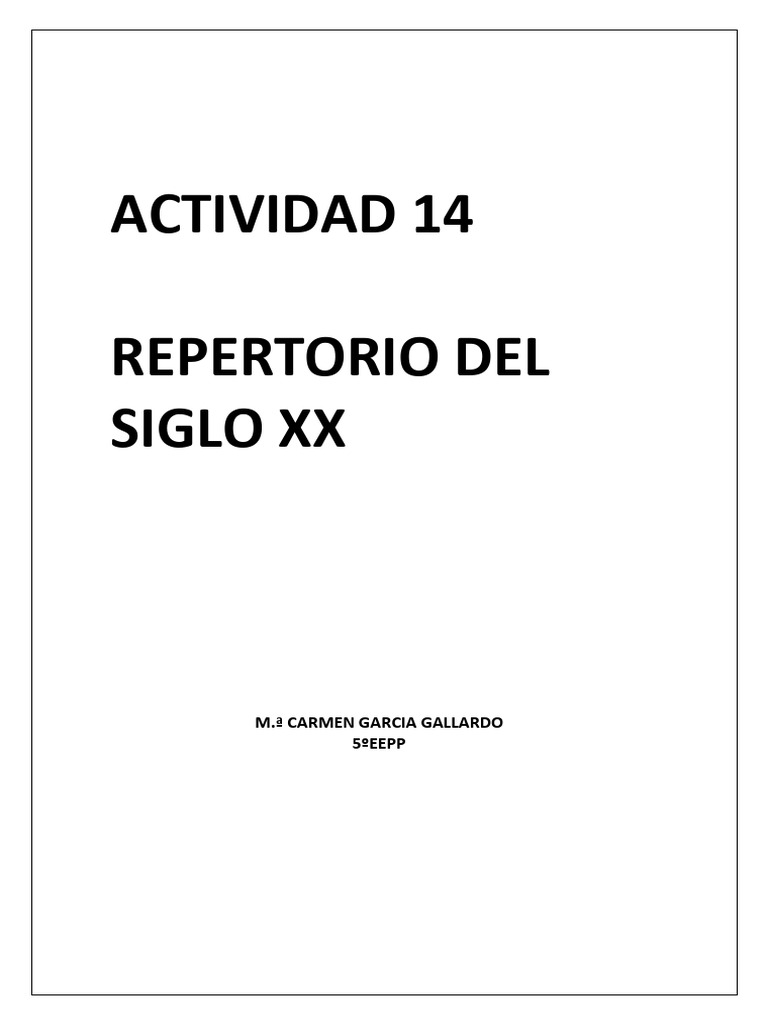 Actividad 14 REPERTORIO SXX | PDF