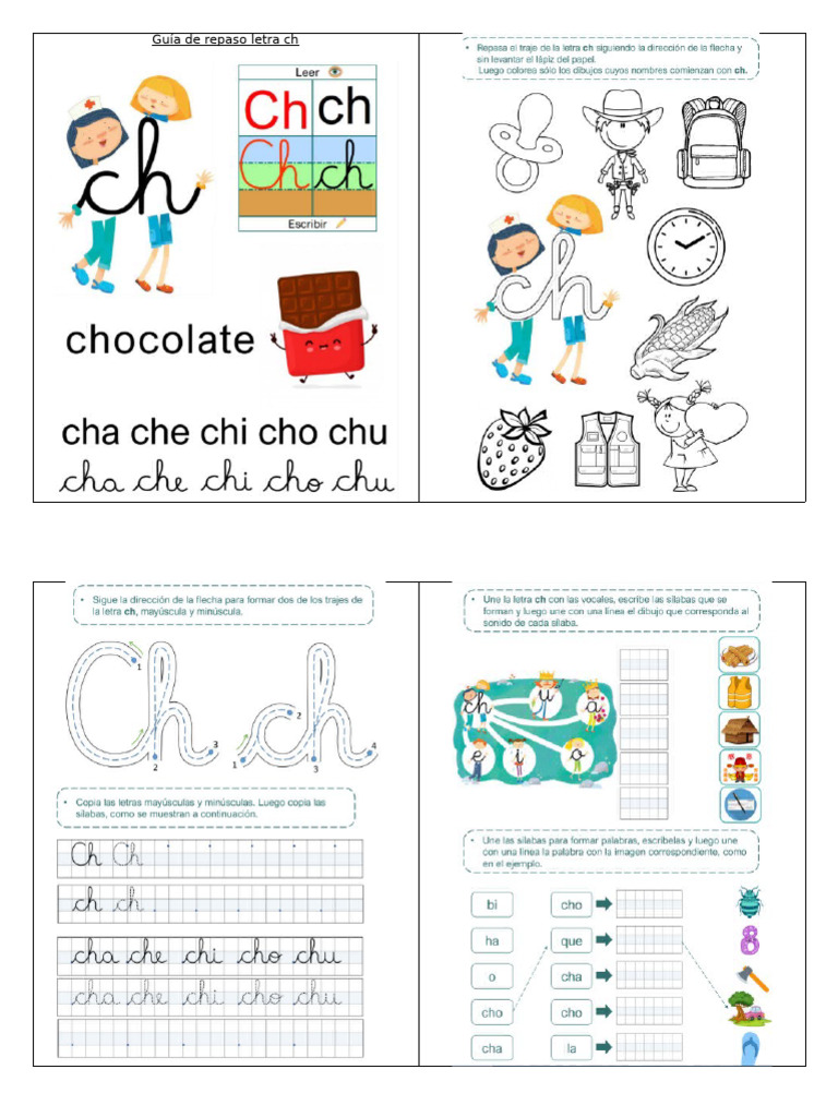 Guía de Repaso Letra CH | PDF