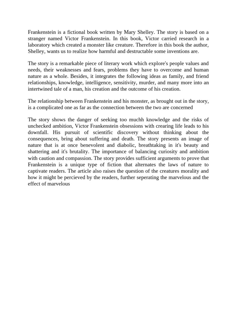 Exploring Victor Frankenstein's Ambition | PDF