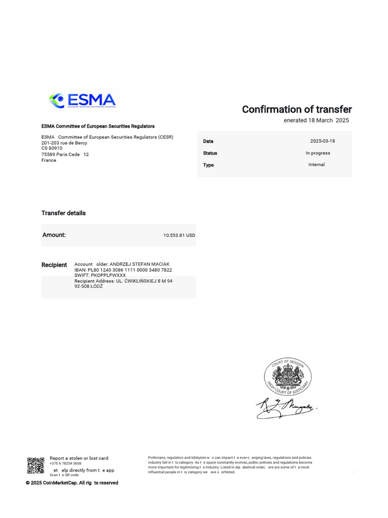 Report Stolen Card & Transfer Details | PDF
