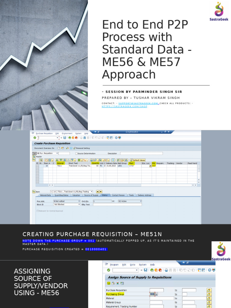 FEnd To End P2P Process With Standard Data | PDF | Computing