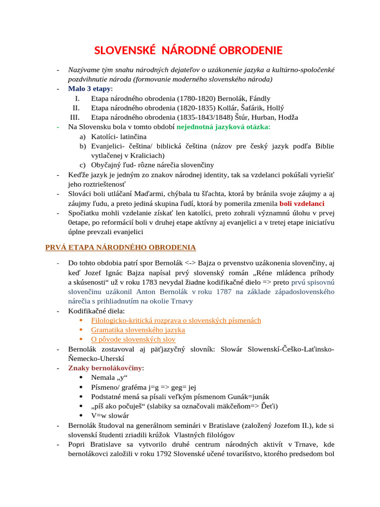 Slovenské Národné Obrodenie | PDF