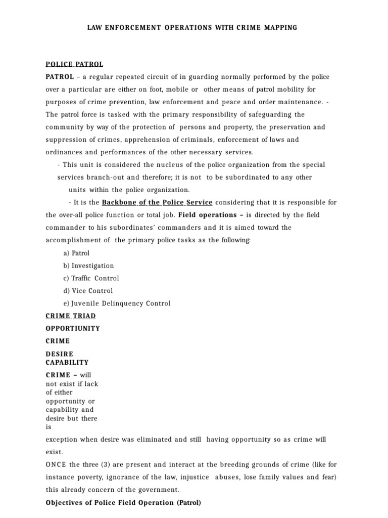 Law Enforcement Operation With Crime Mapping | PDF | Police | Juvenile ...
