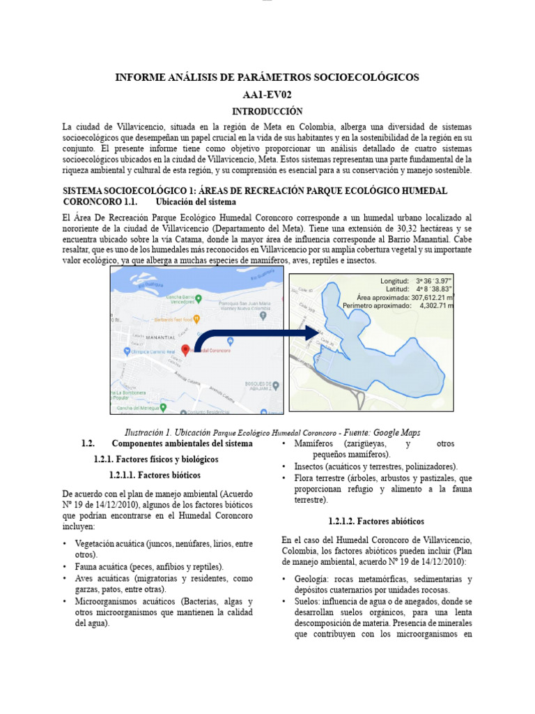 Informe Análisis de Parámetros Socioecológicos Brayan Acevedo | PDF | Entorno natural | Agua