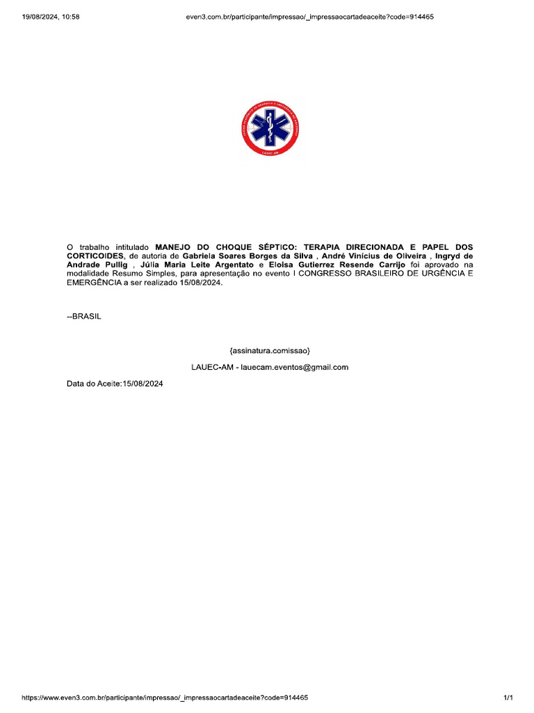 MANEJO DO CHOQUE SÉPTICO TERAPIA DIRECIONADA E PAPEL DOS CORTICOIDES | PDF