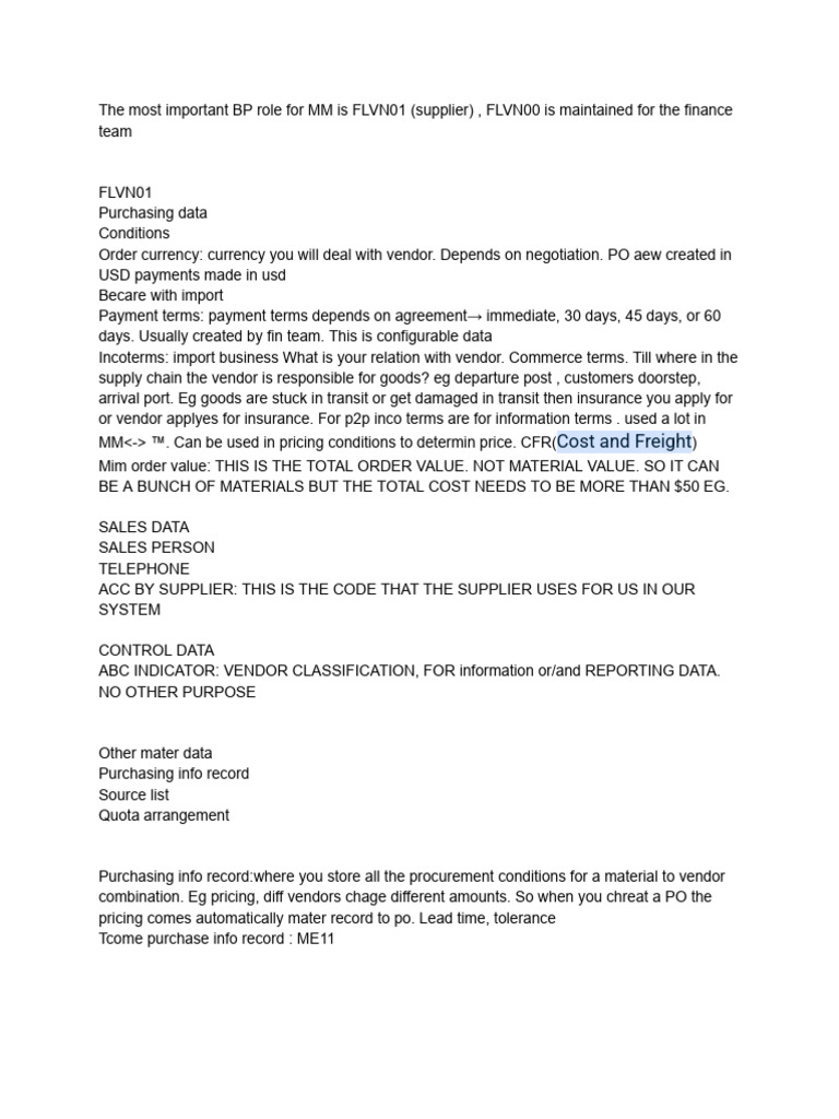 Vendor Master Data | PDF