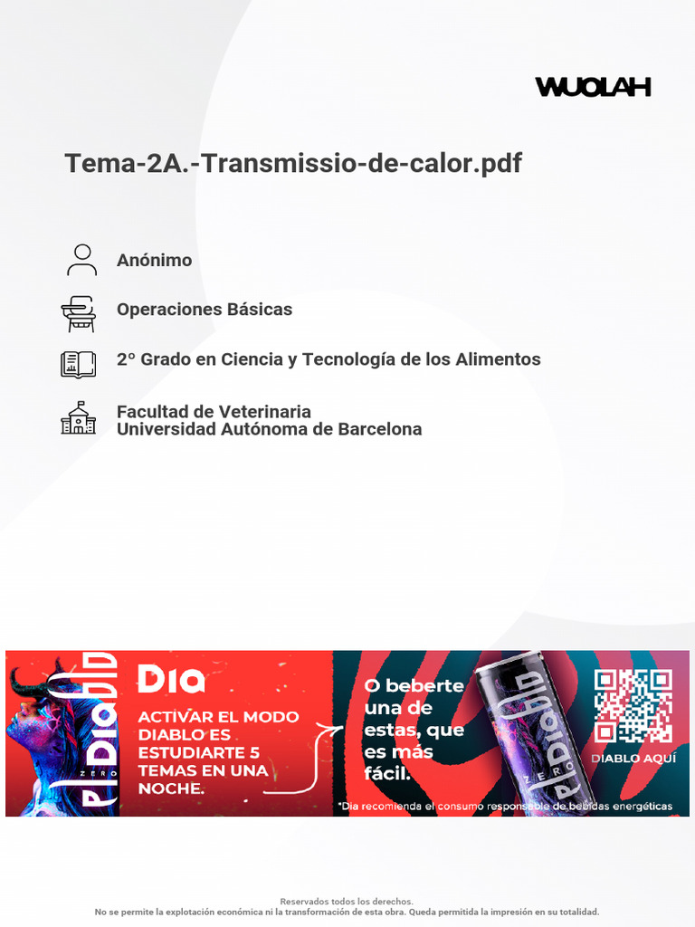 Wuolah Free Tema 2A. Transmissio de Calor | PDF