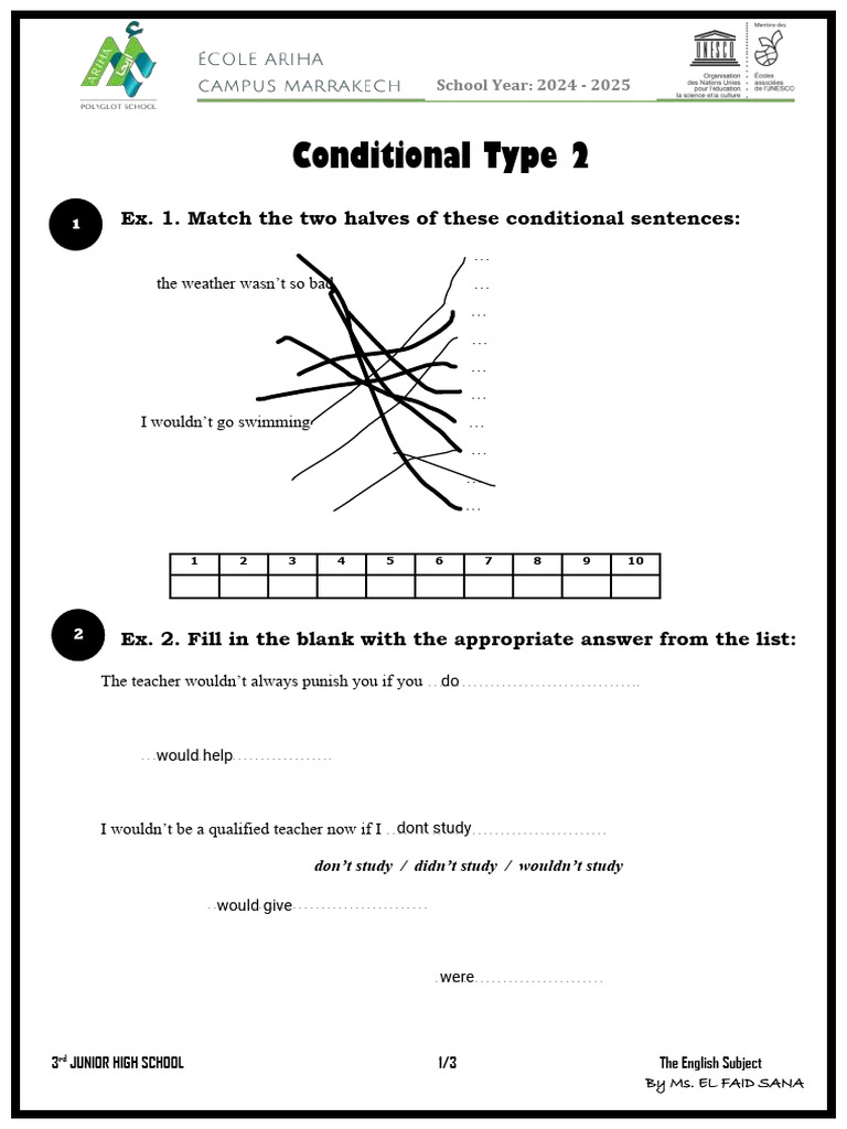 Conditional Exercises for Junior High | PDF