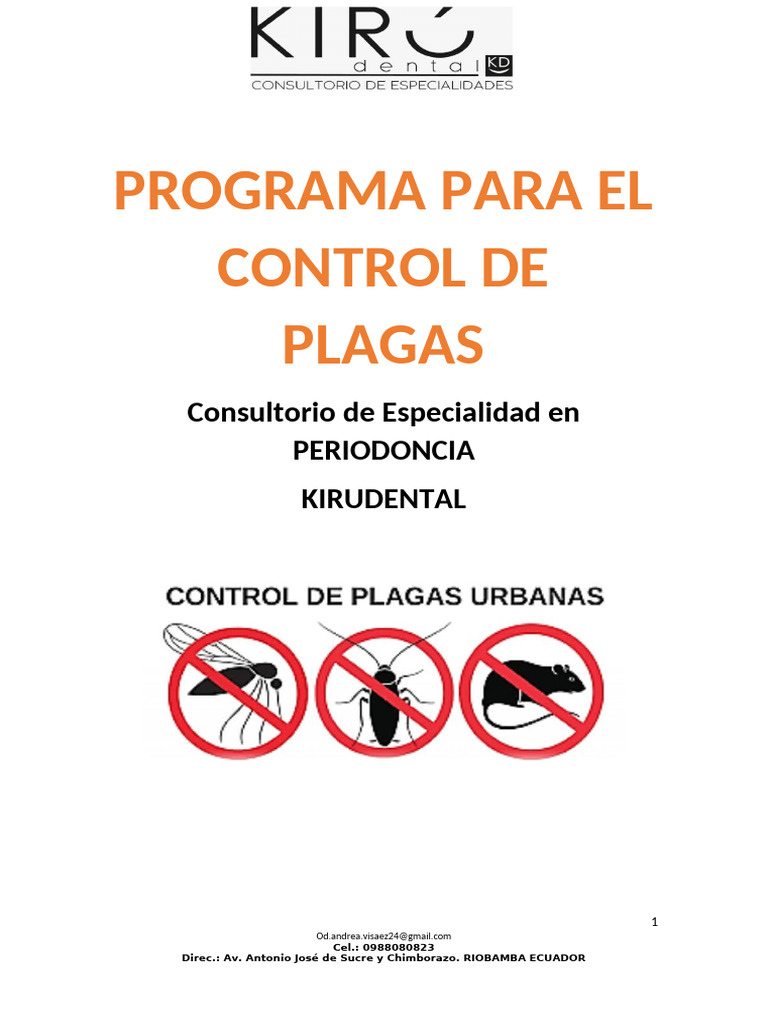 PROGRAMA PARA EL CONTROL DE PLAGAS Kirudental | PDF | Pesticida | Plaga ...