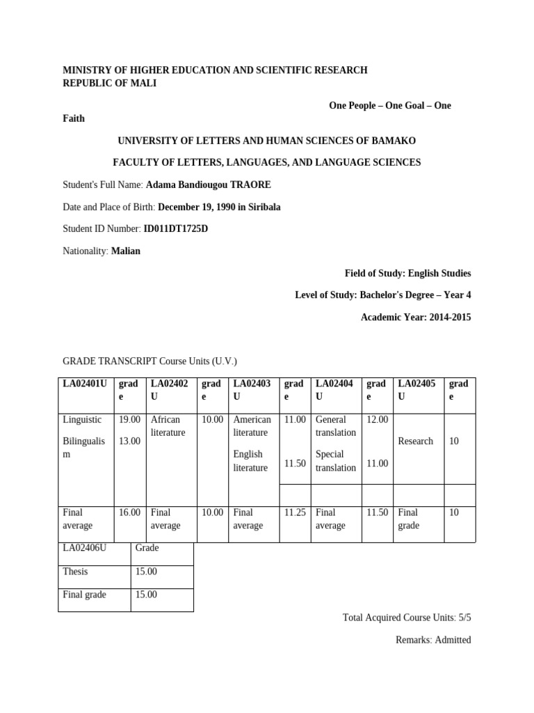 Relevé de Maîtrise Nnnnn | PDF