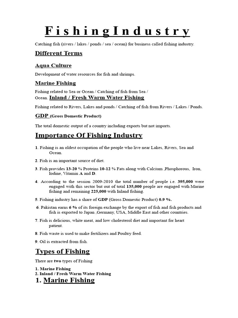 Fishing Industry | PDF | Water | Fish