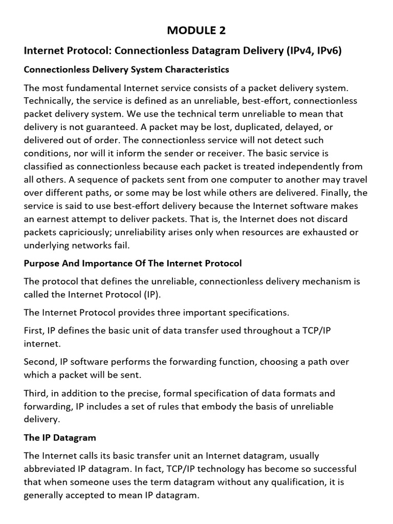 TCP IP MODULE 2 | PDF | Internet Protocols | I Pv6