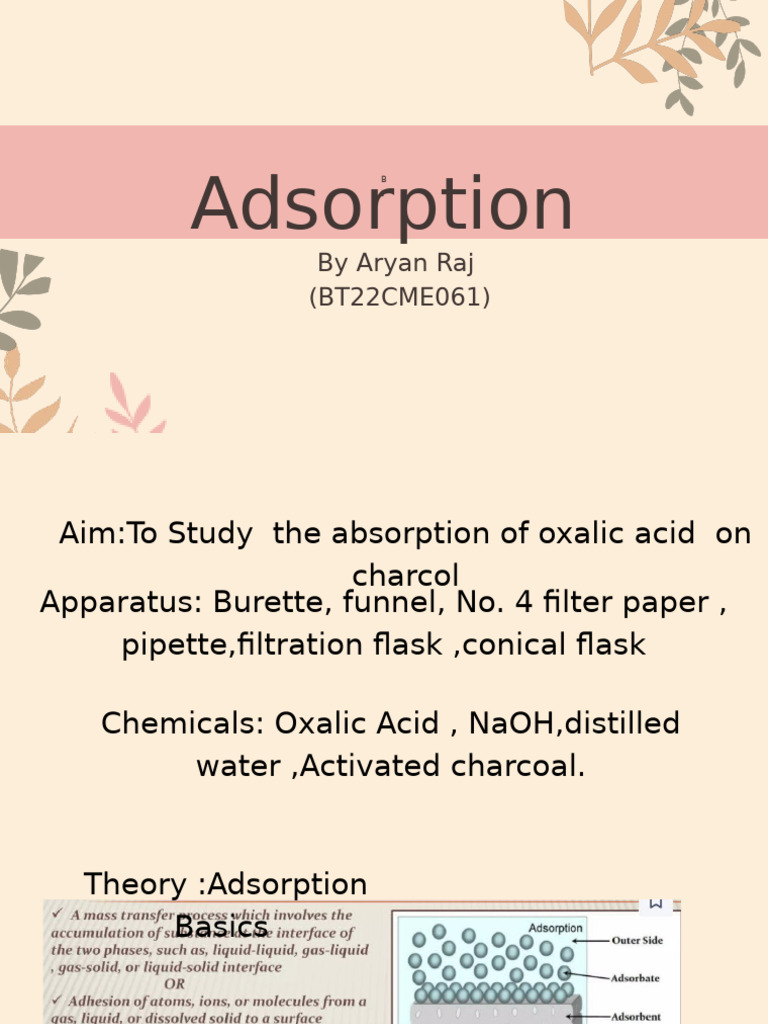 Adsorption of Oxalic Acid on Charcoal | PDF