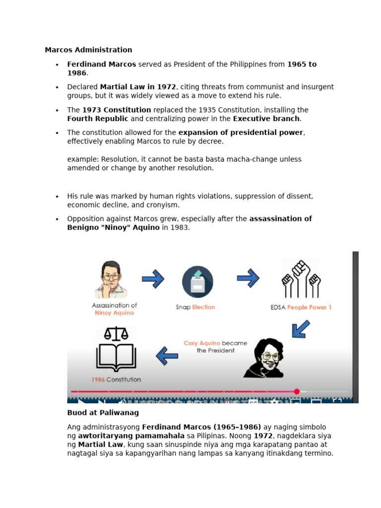 Marcos Administration - REPORT SCRIPT | PDF