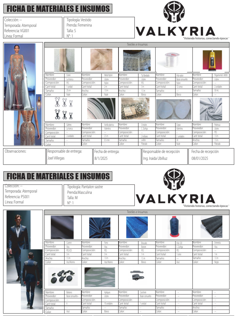 Ficha de Materiales e Insumos | PDF