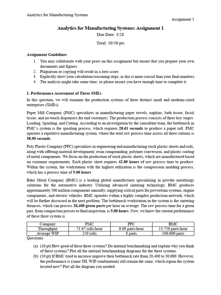ASM - HW1 - Internal Benchmarking - Variability Basics - v2 | PDF ...