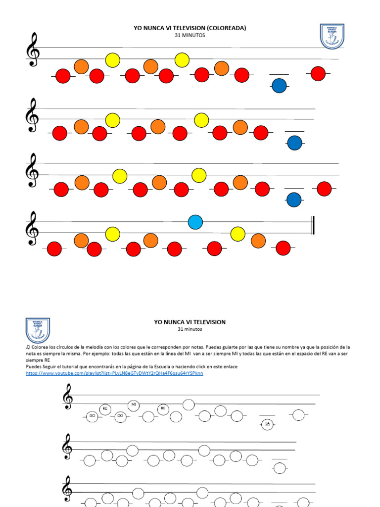 Musica 3ro y 4to - Yo Nunca Vi Television | PDF
