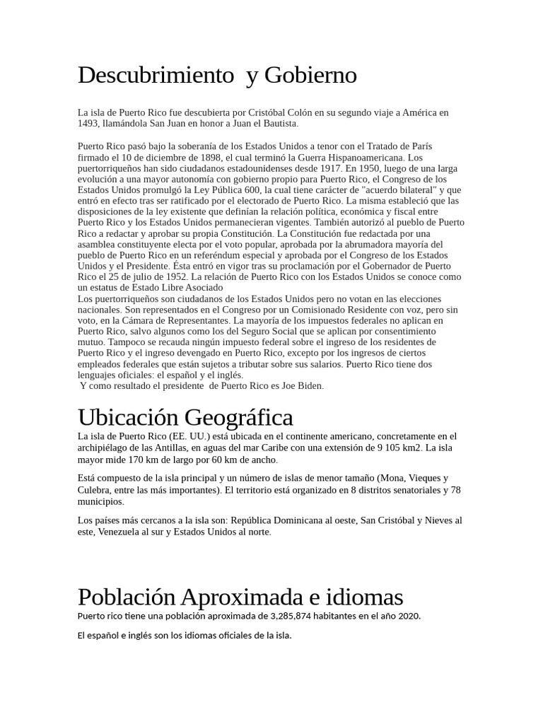 Comida y Cultura Típica de Puerto Rico | PDF | Puerto Rico