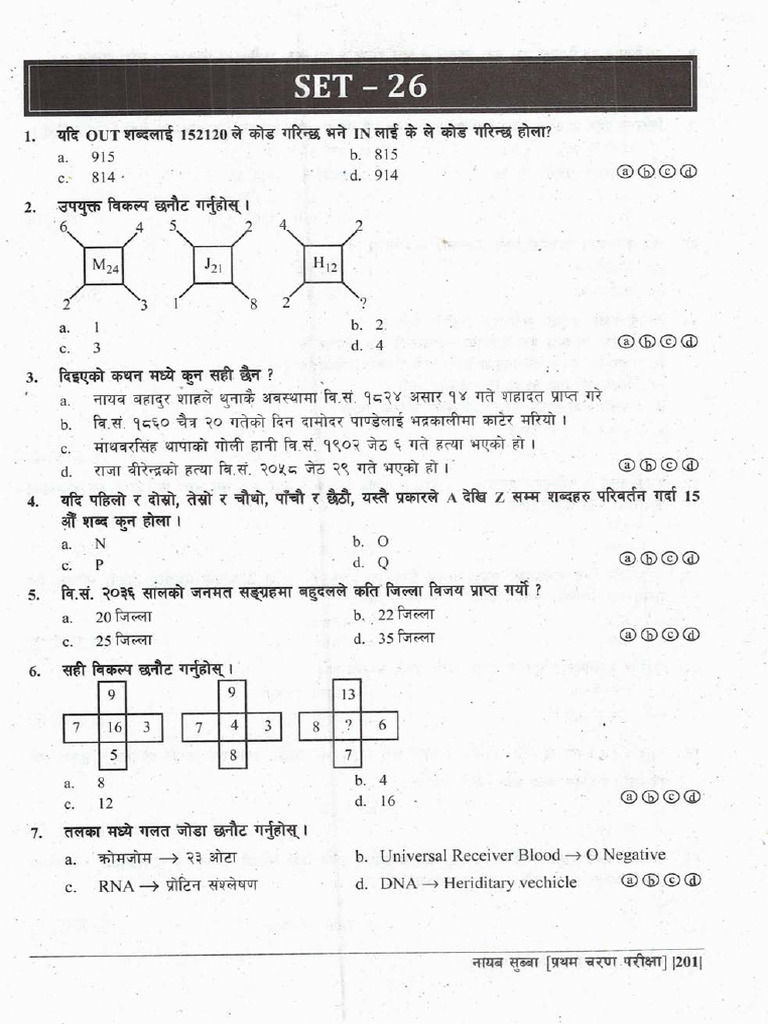 Nayab Subba Model Question Set 26 06202022 | PDF