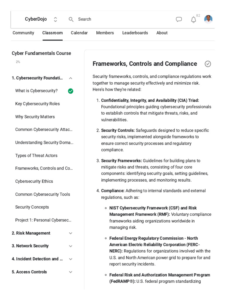7 Frameworks, Controls and Compliance - Cyber Fundamentals Course 7 ...