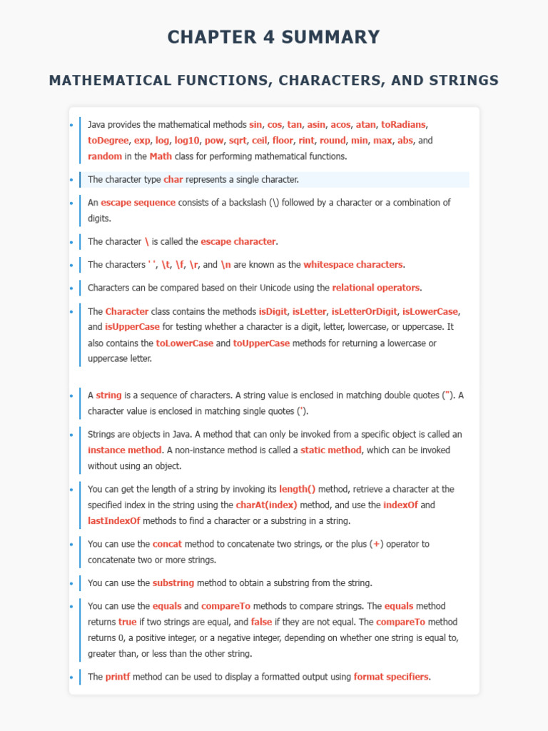 Mathematical Functions, Characters, and Strings | PDF