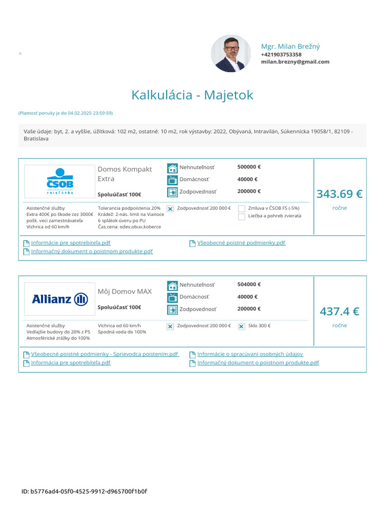 Ponuka Poistenia Domu - 4.2.2025 | PDF