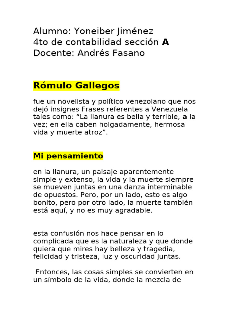 Romulo gallegos | PDF