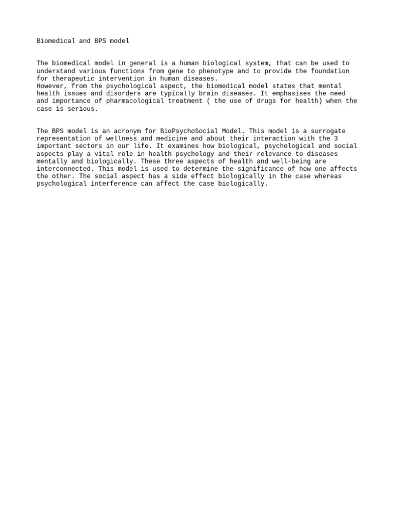 Biomedical and BPS Model | PDF