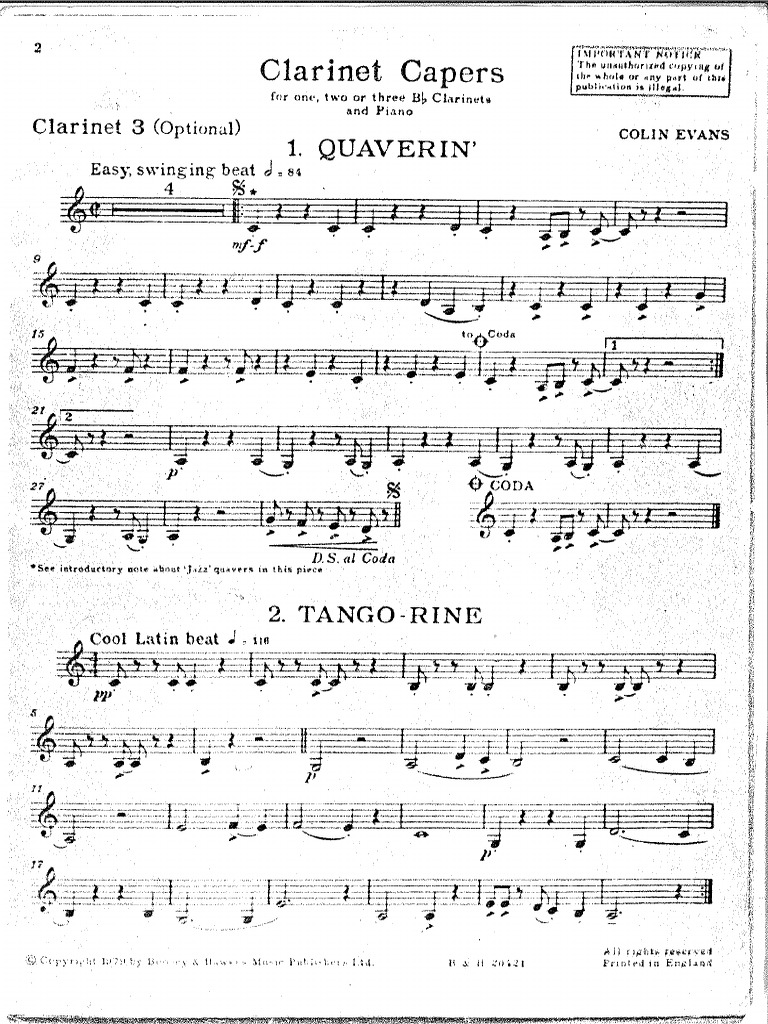 Colin Evans-Clarinet CapersCl.3. | PDF