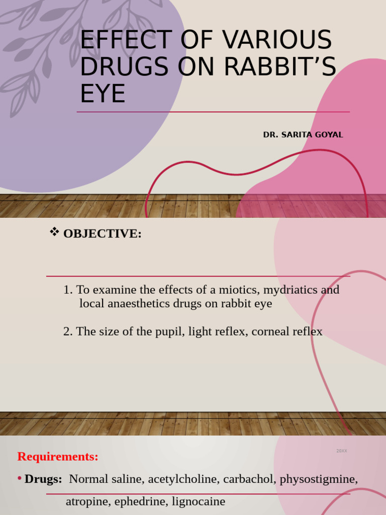 Effect of Various Drugs On Rabbit's Eye | PDF | Eye | Ophthalmology