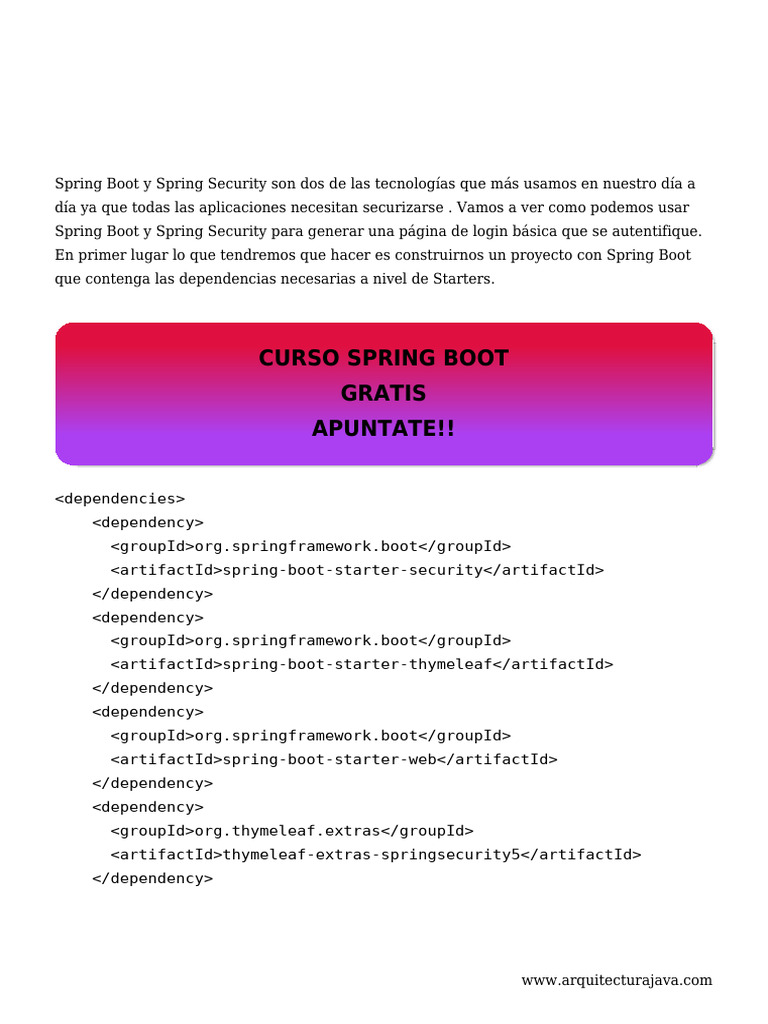 Spring Boot y Spring Security Custom Login | PDF | Autenticación | Internet