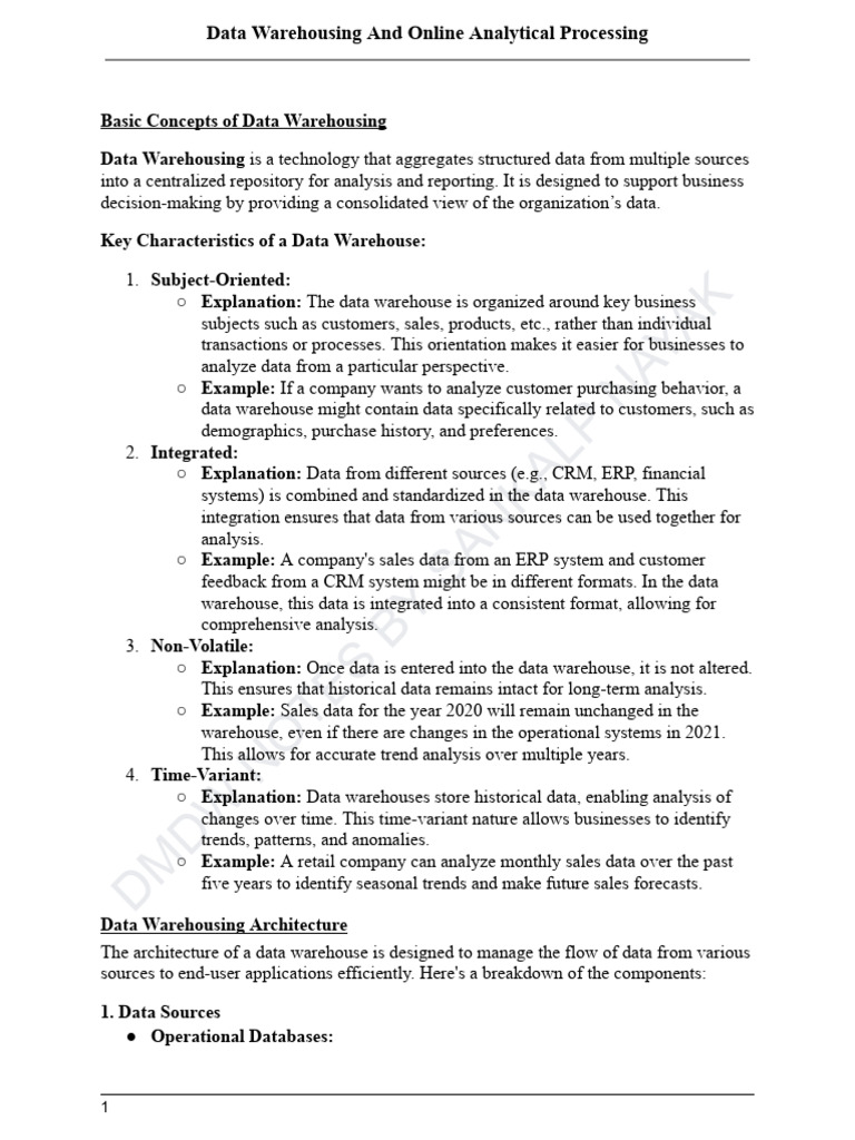 Data Warehousing and Online Analytical Processing | PDF | Data ...