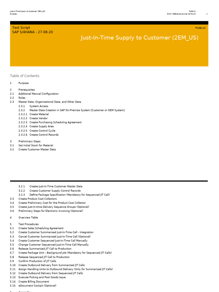 2em S4hana2020 BPD en Us | PDF | Lean Manufacturing | Specification ...