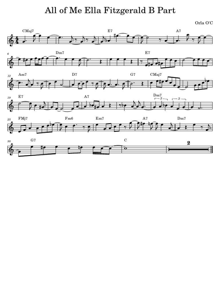 All of Me Ella Fitzgerald B Part | PDF