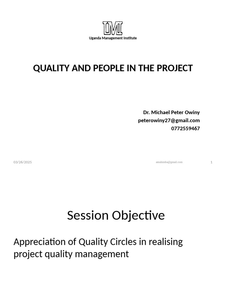Quality and People in The Project - Amos | PDF | Business Economics ...