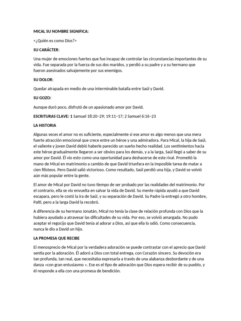 Mical | PDF | Saulo | David