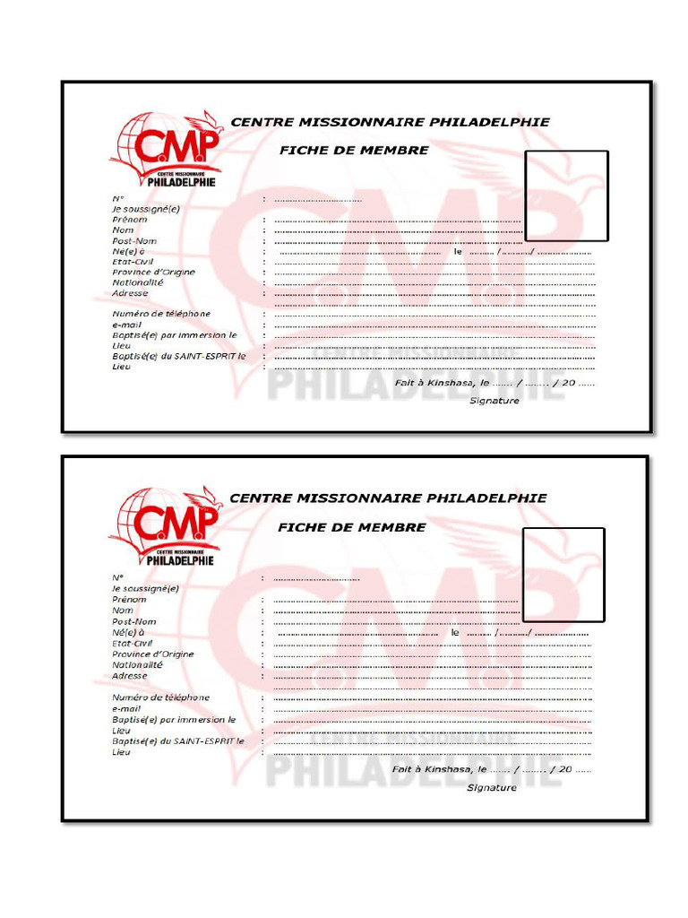 Fiche de Membre | PDF