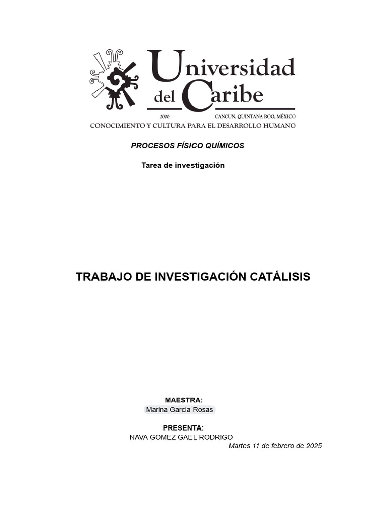 Investigación Catálisis | PDF | Catálisis | Enzima