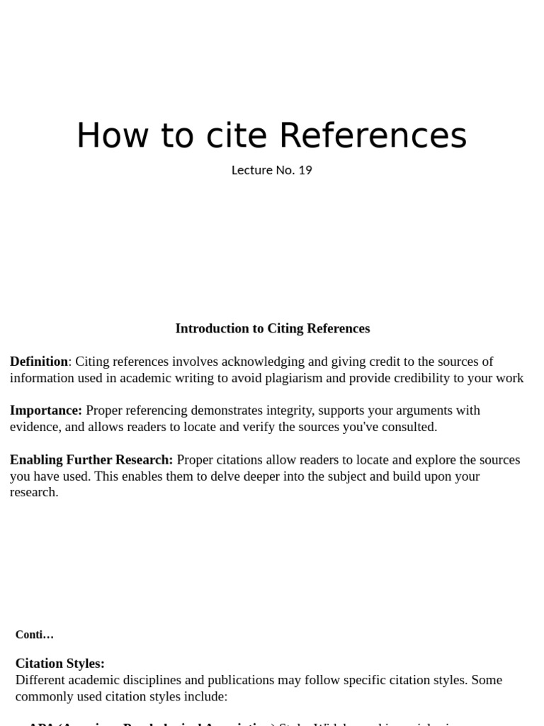 Guide to Citing References in Academia | PDF | Citation | Case Citation