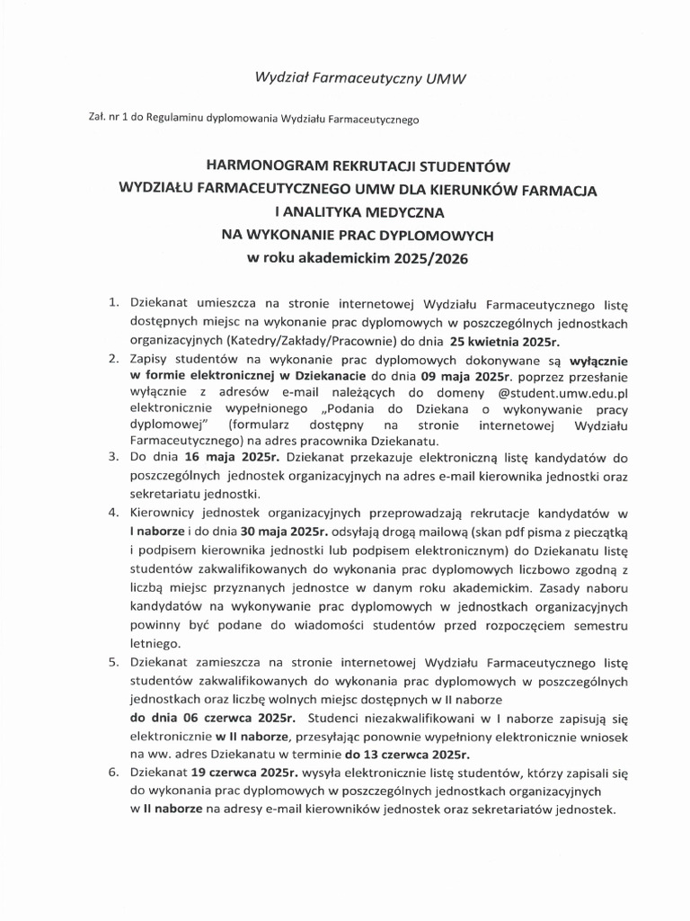 Harmonogram 2025-2026 | PDF