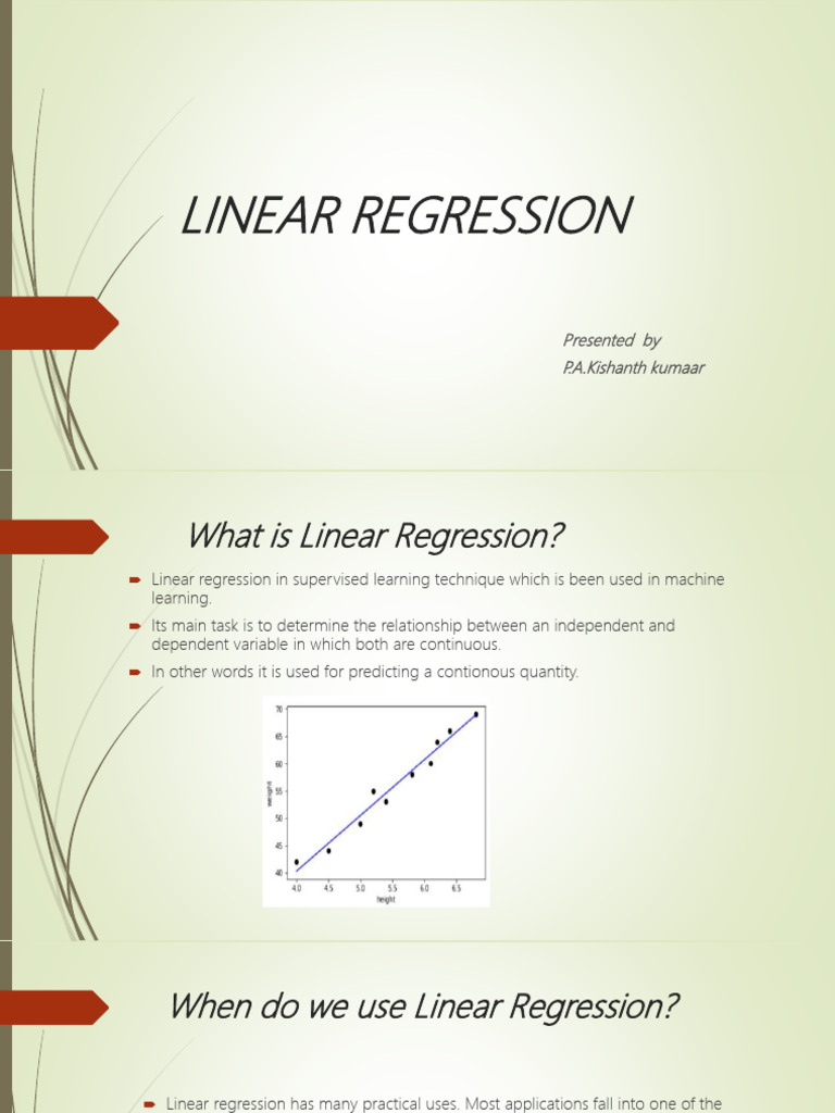 Linearregression 190924053948 | PDF | Linear Regression | Errors And Residuals