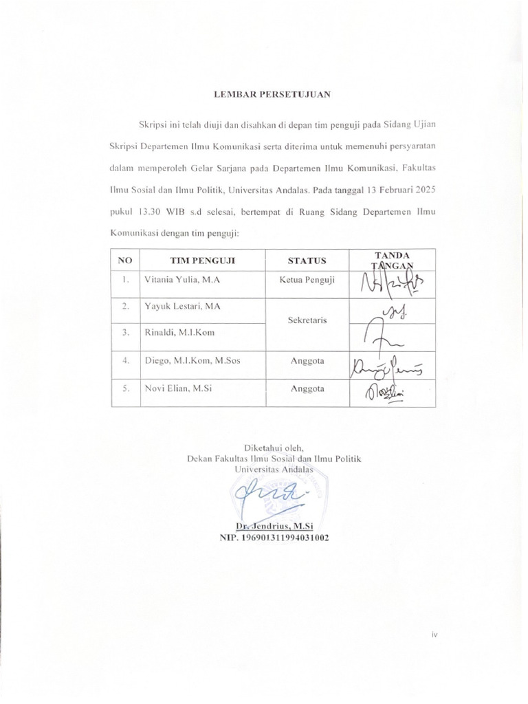 Lembar Persetujuan | PDF