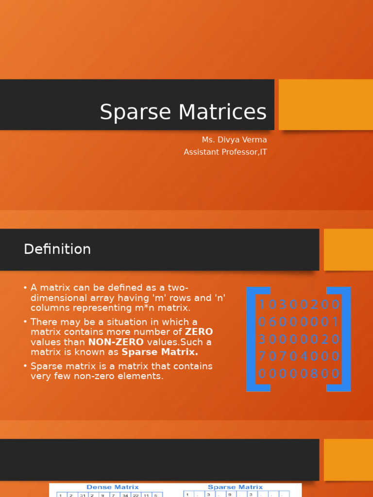Sparse Matrices 10062021 v1 | PDF | Matrix (Mathematics) | Numerical ...